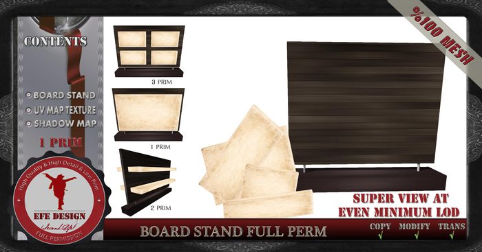Second Life Marketplace - Board Stand Full Permission EFE DESIGN