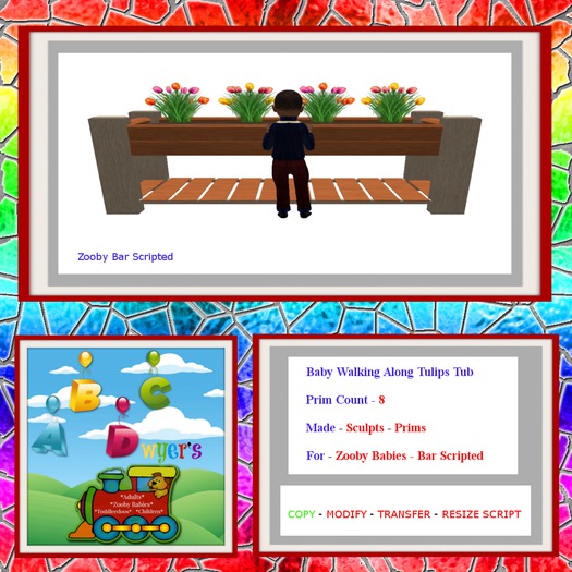 Second Life Marketplace - (ABC) Zooby Baby Tulips Plant Tub