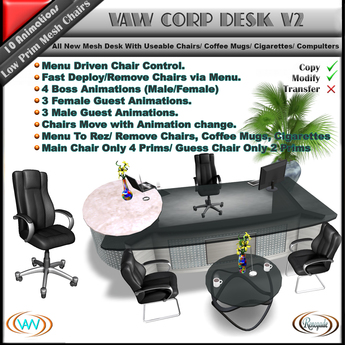 Second Life Marketplace - VAW Corp Desk V2 - Just Shipped!