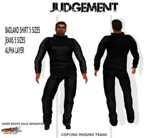 Second Life Marketplace - JUDGEMENT MALE BLACK