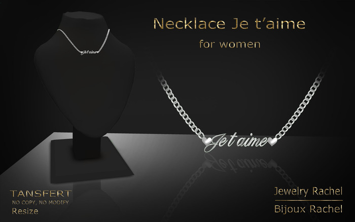 Second Life Marketplace - necklace je t'aime rachela rachela bag