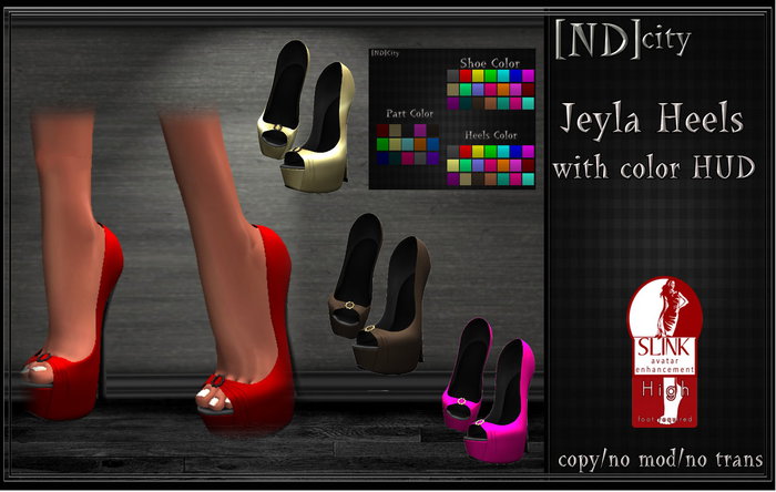 Second Life Marketplace - [ND]City Jeyla Heels "Slink High" DEMO