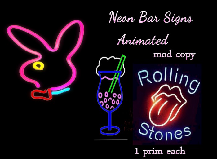 Second Life Marketplace - ⊱• Man cave-Neon Bar Signs {Party Lights ...