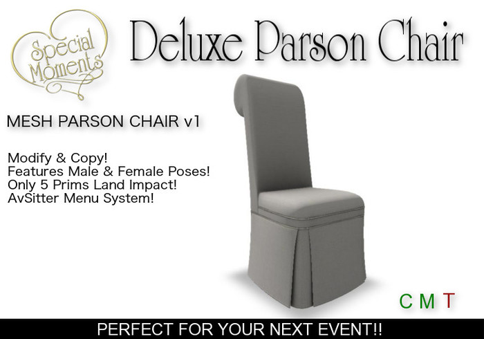 Second Life Marketplace - Parson Chair - Cream v1 Copy!! Only 5 Prims!