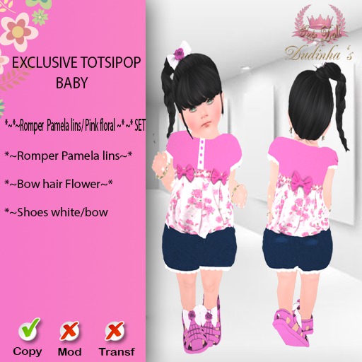 Second Life Marketplace - CDD-Romper Pamela lins/ Pink floral-TOT BABY