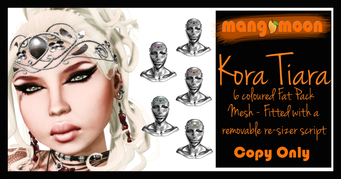 Second Life Marketplace - mangomoon Kora Tiara Fat Pack