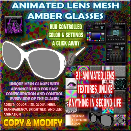 Second Life Marketplace - BBD - Mesh Amber Animated Glasses