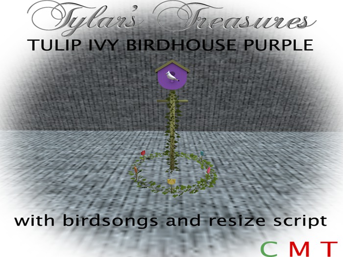 Second Life Marketplace - .:TT:. TULIP IVY BIRDHOUSE PURPLE BOXED