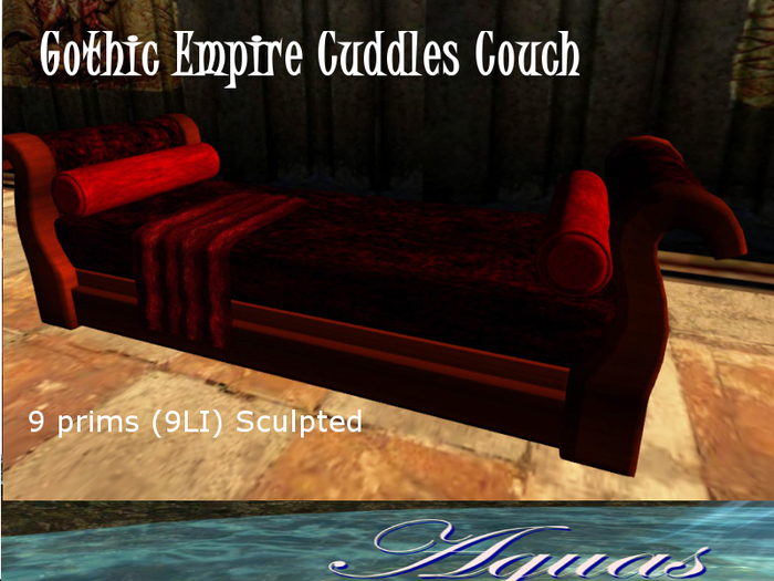 Second Life Marketplace - Gothic Empire Cuddle Couch, red velvets on ...
