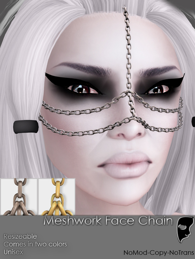 Second Life Marketplace - :(SH): Face Chain Wace - Ancient / Gold mesh
