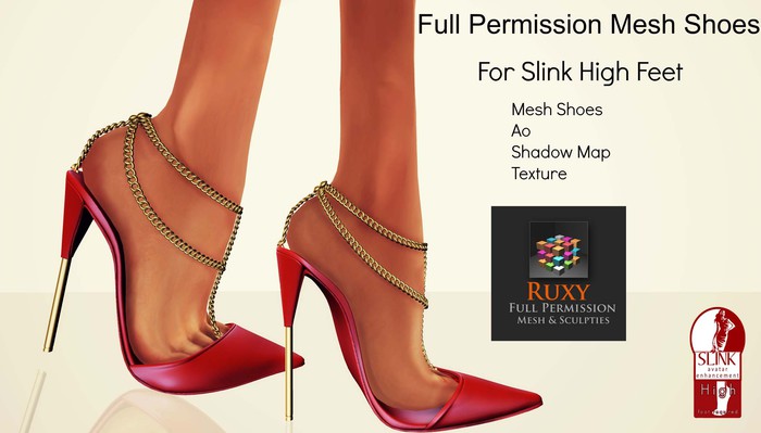 Second Life Marketplace - Ruxy-Full Permission Mesh Shoes Forl Slink ...
