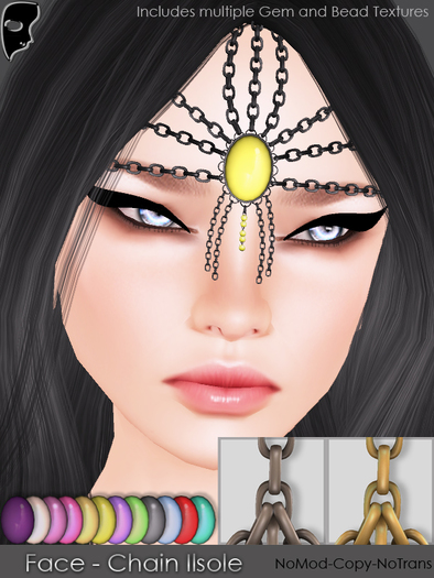 Second Life Marketplace - :(SH): Face Chain Ilsole - Gold / Ancient mesh