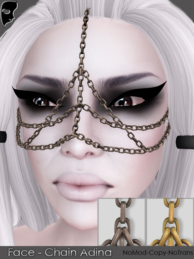 Second Life Marketplace - :(SH): Face Chain Adina - Gold / Ancient mesh