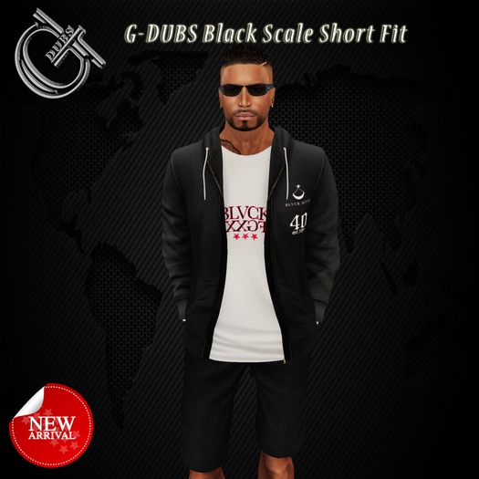 Second Life Marketplace - G-DUBS Closet Black Scale Short Fit ...