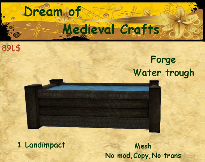 Second Life Marketplace - ((*DMC*)) Forge - Water trough