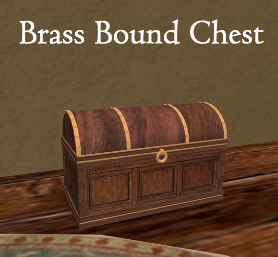 Second Life Marketplace - Brass Bound Wooden Chest (MESH)