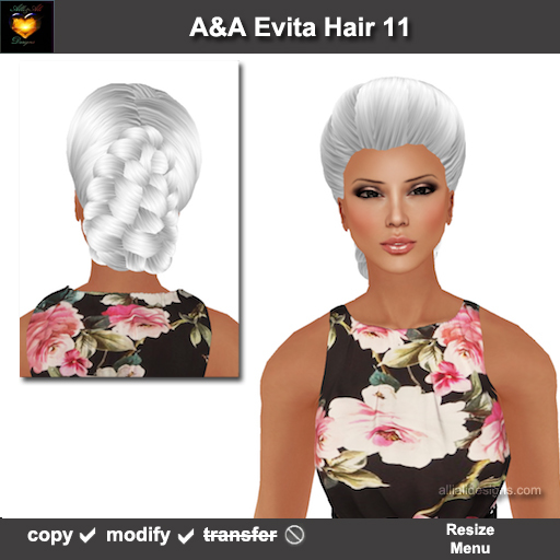 Second Life Marketplace - A&A Evita Hair White (Color 11). Classic ...
