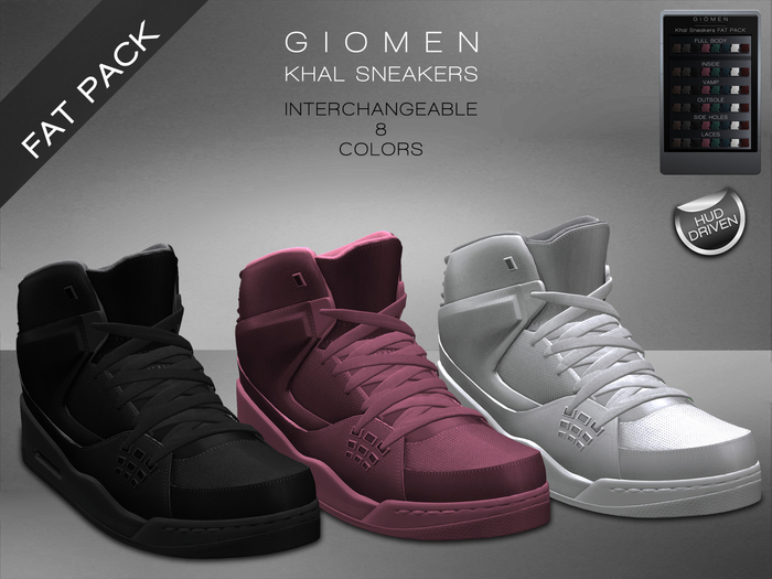 Second Life Marketplace - G I O M E N - Khal Sneakers FAT PACK [HUD]