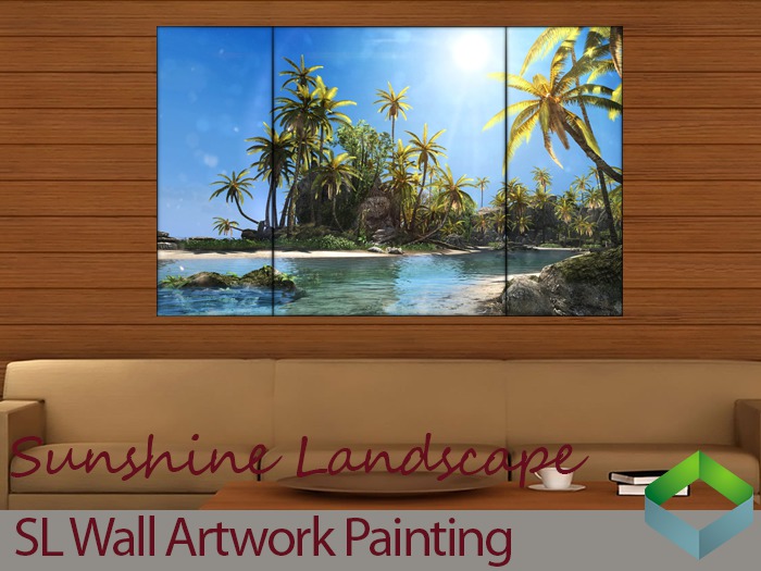 Second Life Marketplace - SL Wall Artwork Painting - Sunshine Landscape