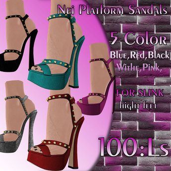 Second Life Marketplace - Nei Platform Sandals (Slink Hight feet)
