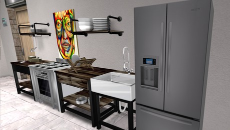 Second Life Marketplace - Chrome Refrigerator with Ice/water in door FREE