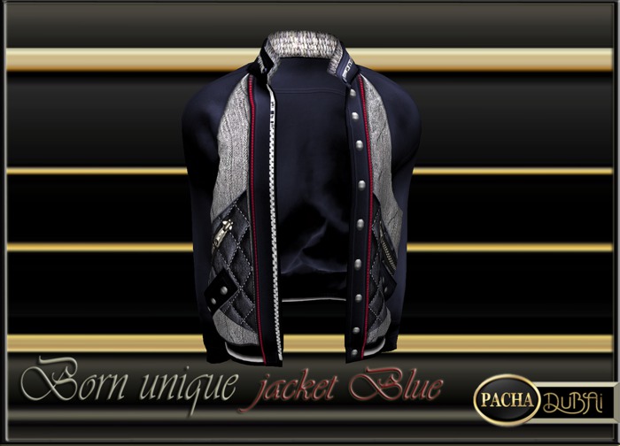 Second Life Marketplace - - Pacha Dubai - Leather jacket Blue