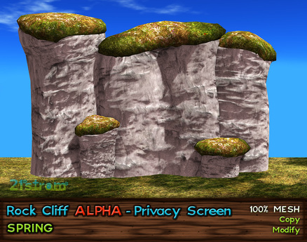 Second Life Marketplace - Mesh Rock Cliff [Alpha] - Privacy Screen Rock ...