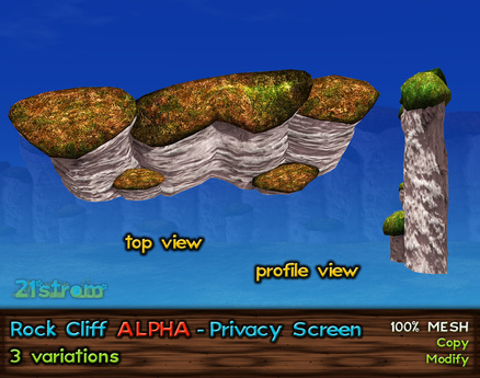 Second Life Marketplace - Mesh Rock Cliff [Alpha] - Privacy Screen Rock ...