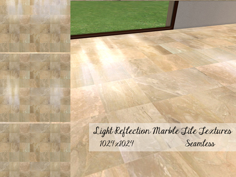 Second Life Marketplace - 3 Seamless Light Reflection Beige Marble Tile ...
