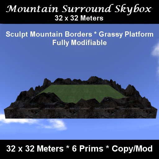 Second Life Marketplace - Mountain Surround Skybox 32x32M