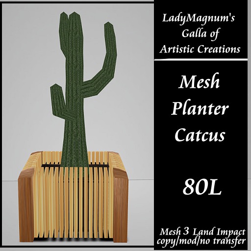 Second Life Marketplace - LadyM's Mesh Planter - Catcus 5
