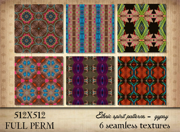 Second Life Marketplace - Ethnic spirit patterns - gypsy textures