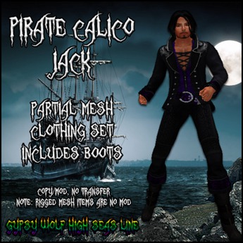 Second Life Marketplace - CLEARANCE - Pirate Calico Jack - Purple