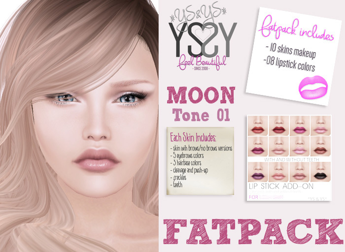 Second Life Marketplace - *YS&YS* Moon Skin Tone 01 - FATPACK