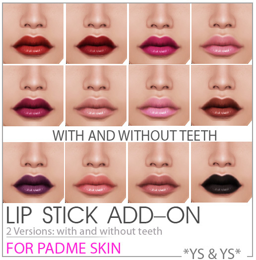 Second Life Marketplace - *YS&YS* Lipstick Addon for Padme Skin Tone 02