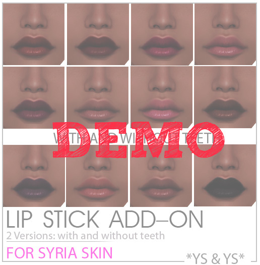 Second Life Marketplace - DEMO *YS&YS* Lipstick Addon for Syria Skin ...