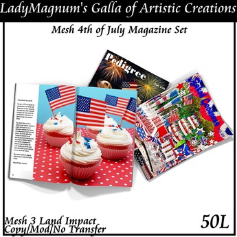 Second Life Marketplace - LadyM's Mesh 4th of July Magazines Set No 33