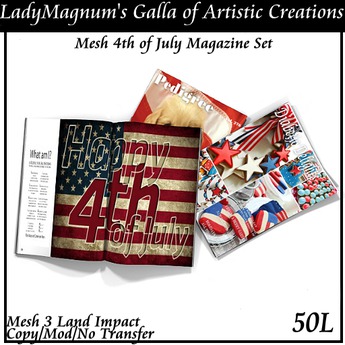 Second Life Marketplace - LadyM's Mesh 4th of July Magazines Set No 35