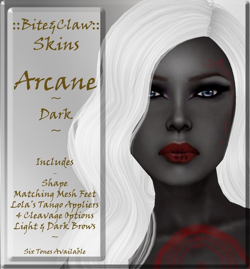 Second Life Marketplace - ::B&C:: Skins - Arcane - Dark (Fantasy skin pack)