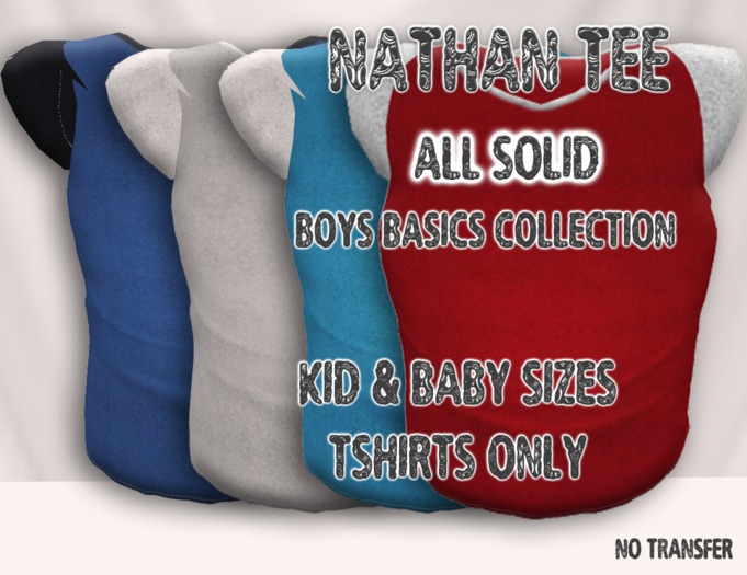 Second Life Marketplace - Nathan Shirt SOLIDS FATPACK (TD)