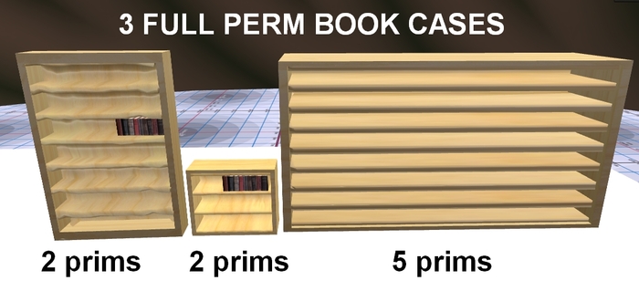Second Life Marketplace - 3 full perm sculpty Book cases or decoration ...