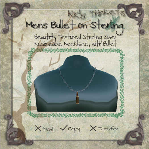 Second Life Marketplace - Mens Bullet on Sterling