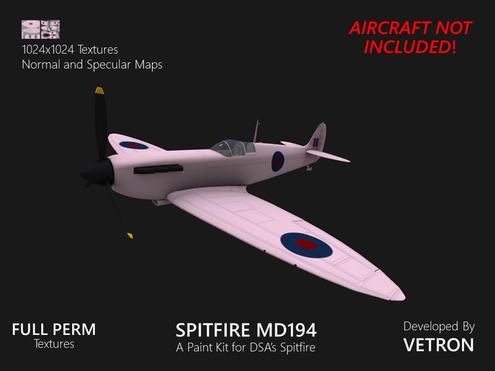 Second Life Marketplace - [Vetron] Spitfire MD194