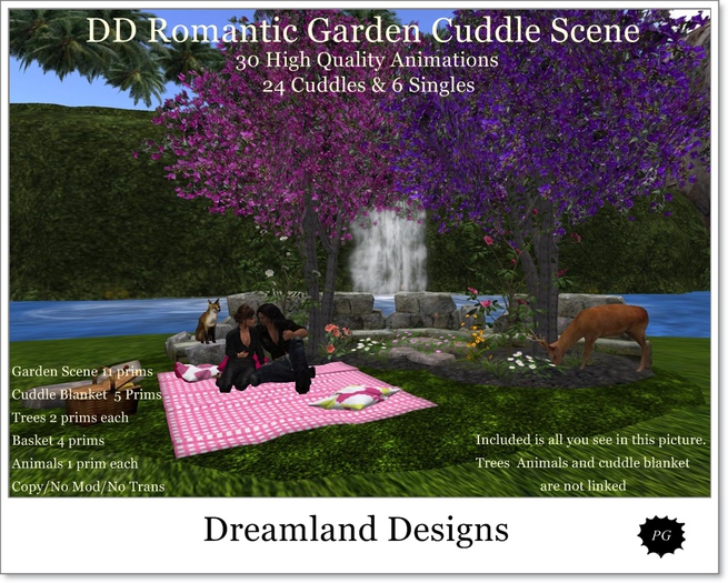 Second Life Marketplace - DD Romantic Garden Cuddle Scene Boxed