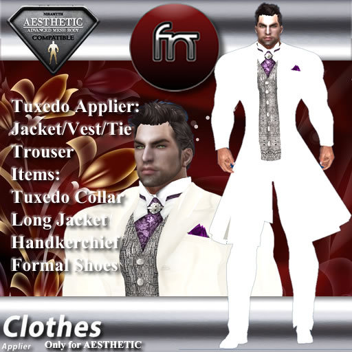 Second Life Marketplace - [FN] Aesthetic Tuxedo White/Purple -Box-