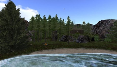 Second Life Marketplace - Mountain Waterfall Lake Skybox 120M