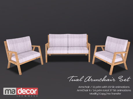 Second Life Marketplace - [MecAs] Tual ArmChair Set