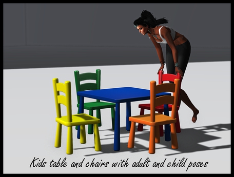 Second Life Marketplace - HH-KIDS TABLE AND CHAIRS Basic