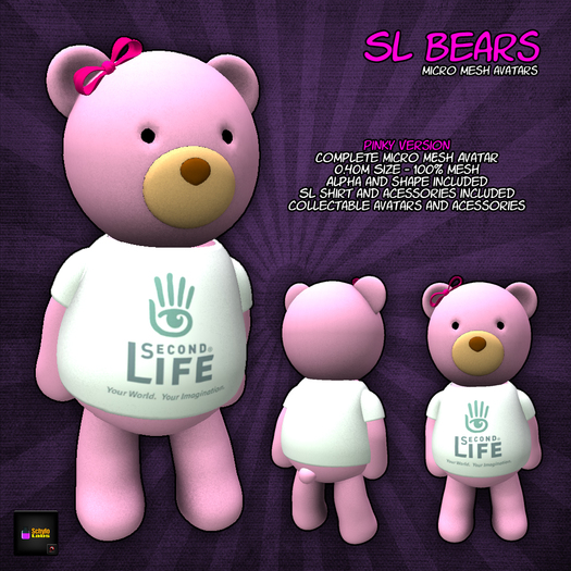 Second Life Marketplace - [SL]Bears - Pinky - Complete Micro Mesh Avatars
