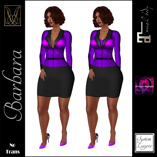 Second Life Marketplace - JCD Barbara Purple Suit w/Appliers (bagged)